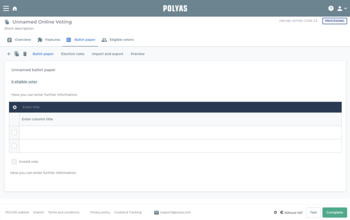 How does POLYAS online voting work?